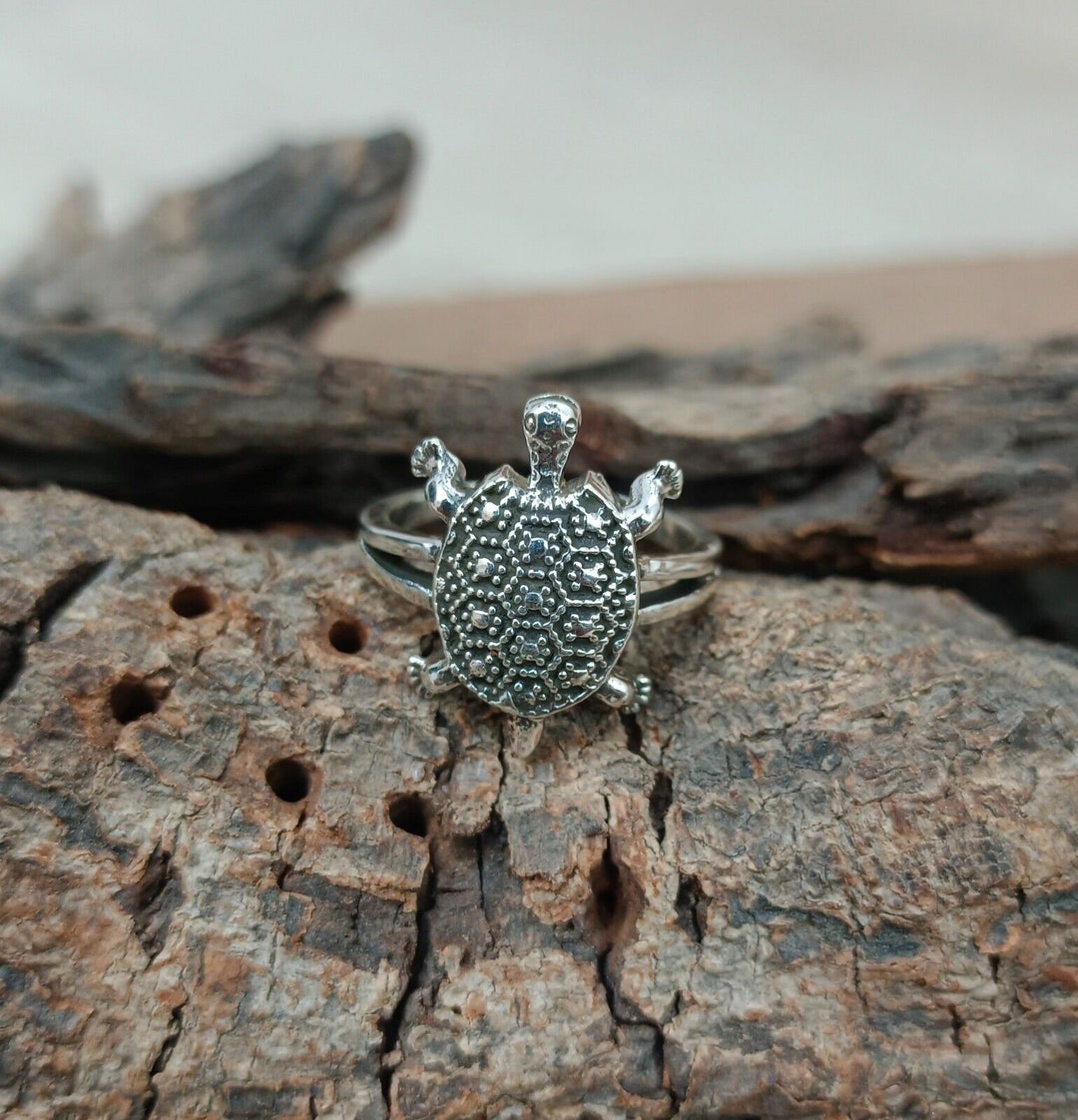 Tortoise Silver Ring, 925 Sterling Silver Ring, Handmade Jewelry, Solid ...