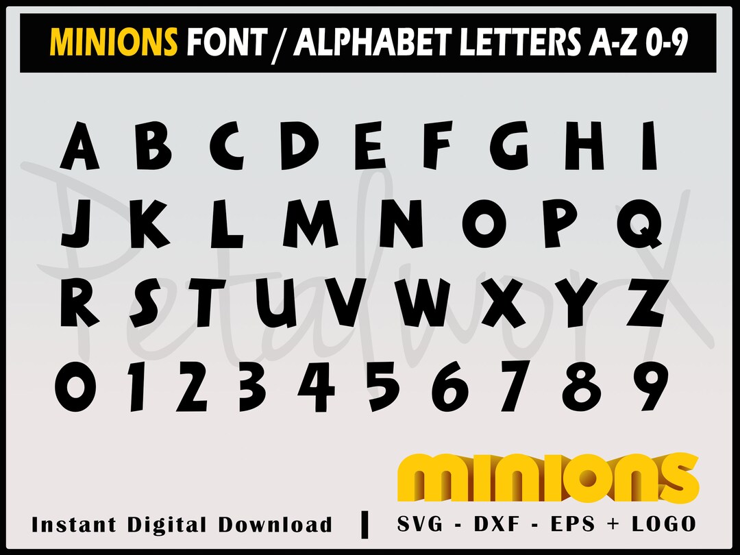 Minions Font Minions Svg Minions Font Svg Minions Font - Etsy Israel