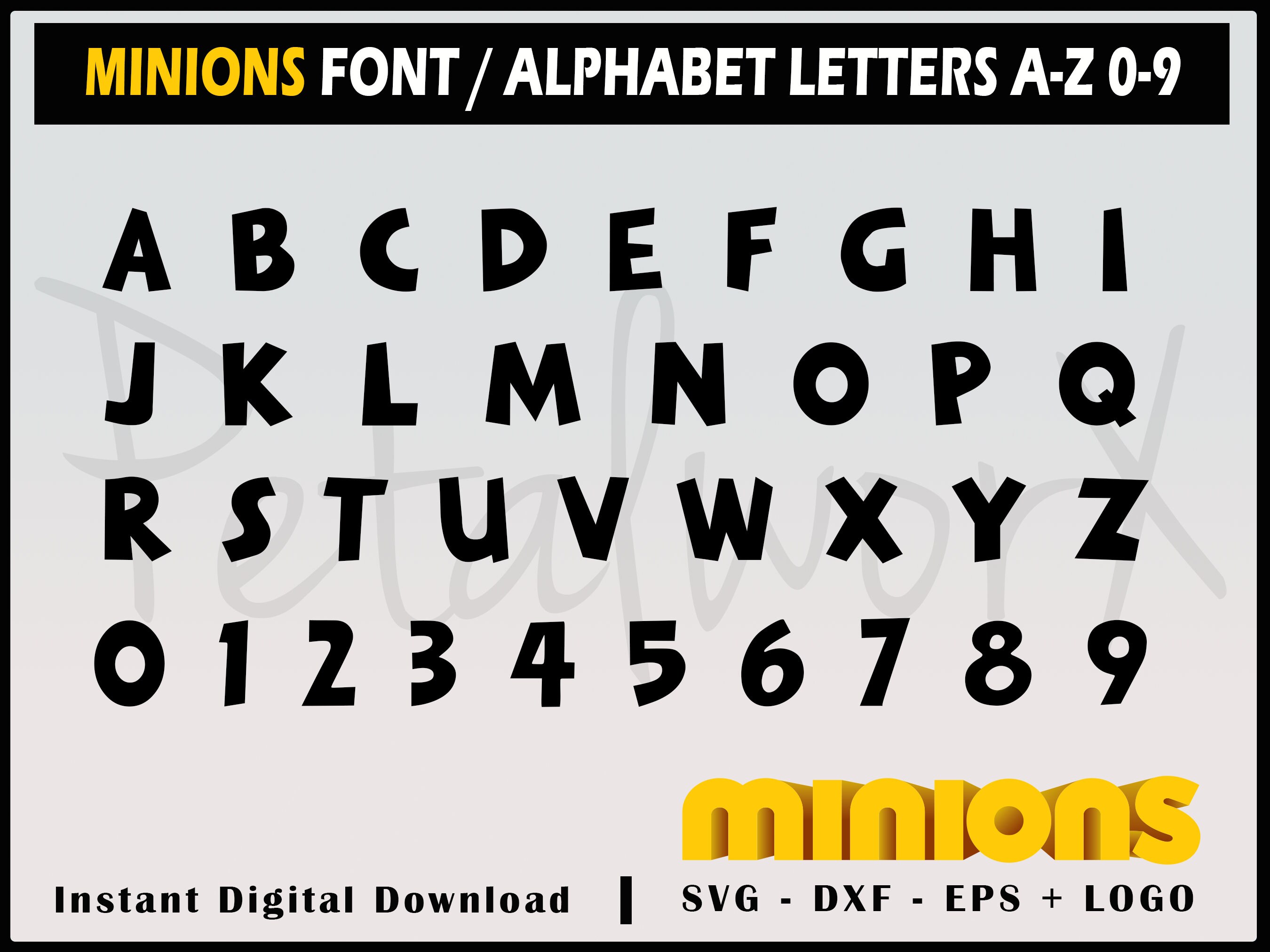 Minions Font Minions Svg Minions Font Svg Minions Font - Etsy Canada