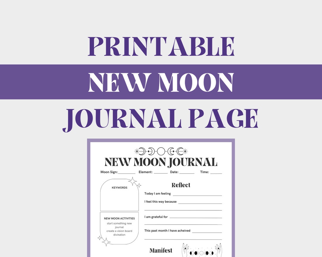 New Moon Journal Worksheet | New Moon Manifestation Ritual | New Moon ...