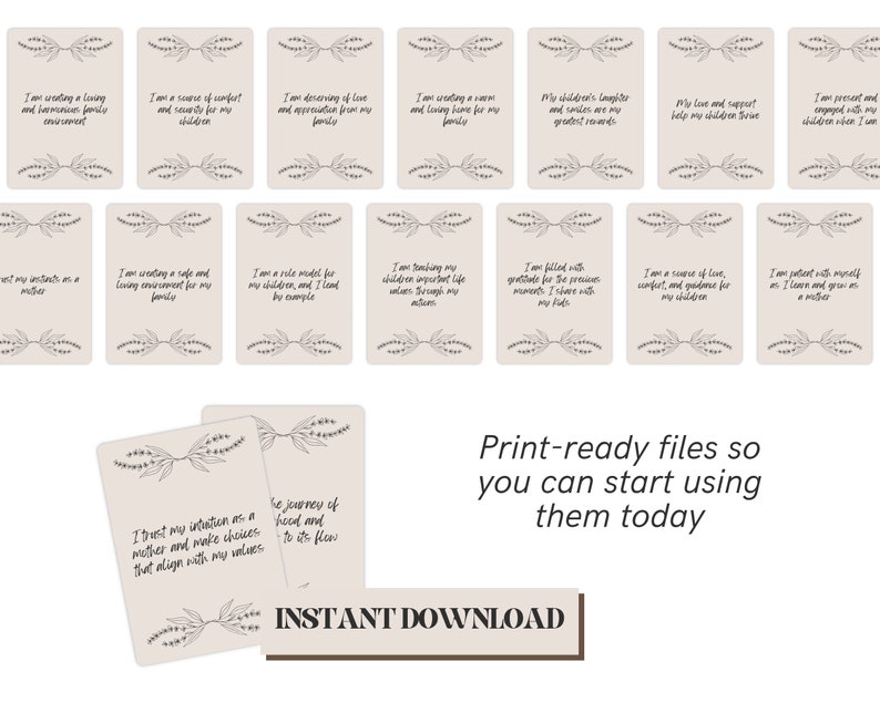 50 Printable Affirmation Cards for Moms | Motherhood Affirmations ...