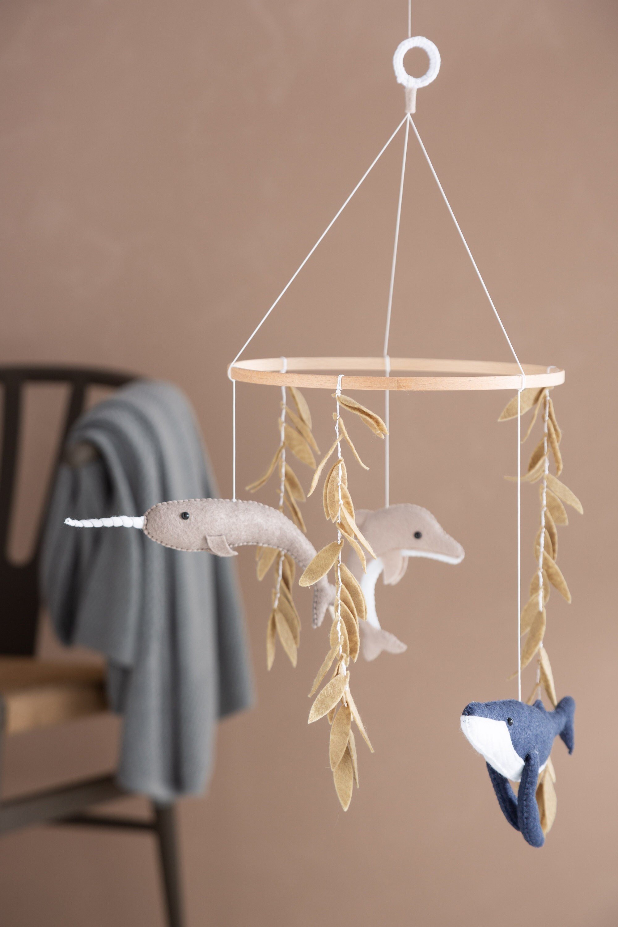 Ocean Mobile With Whale, Dolphin,swordfish, Gift, Baby Shower, Felt ...