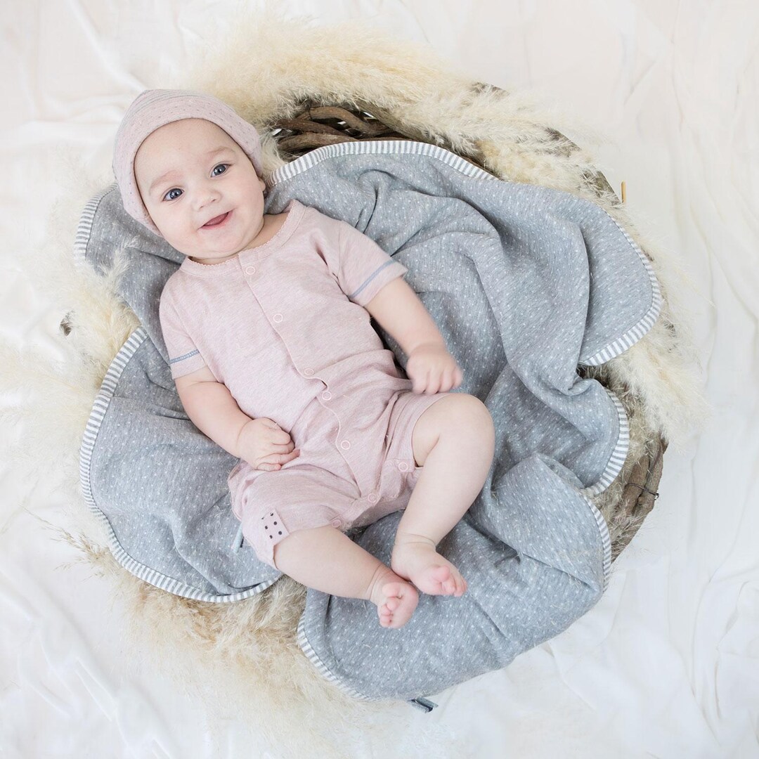 Organic Baby Blanket – Reversible Striped Blanket (80×80 Cm) – Soft ...