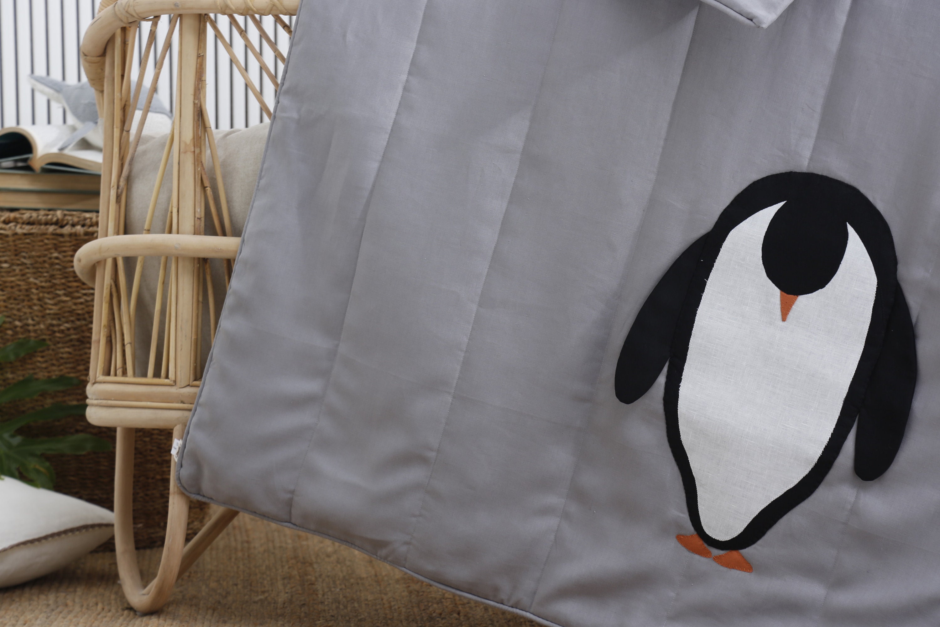 Whale Swan Penguin and Rabbit Hand EMBROIDERED Kids Room - Etsy