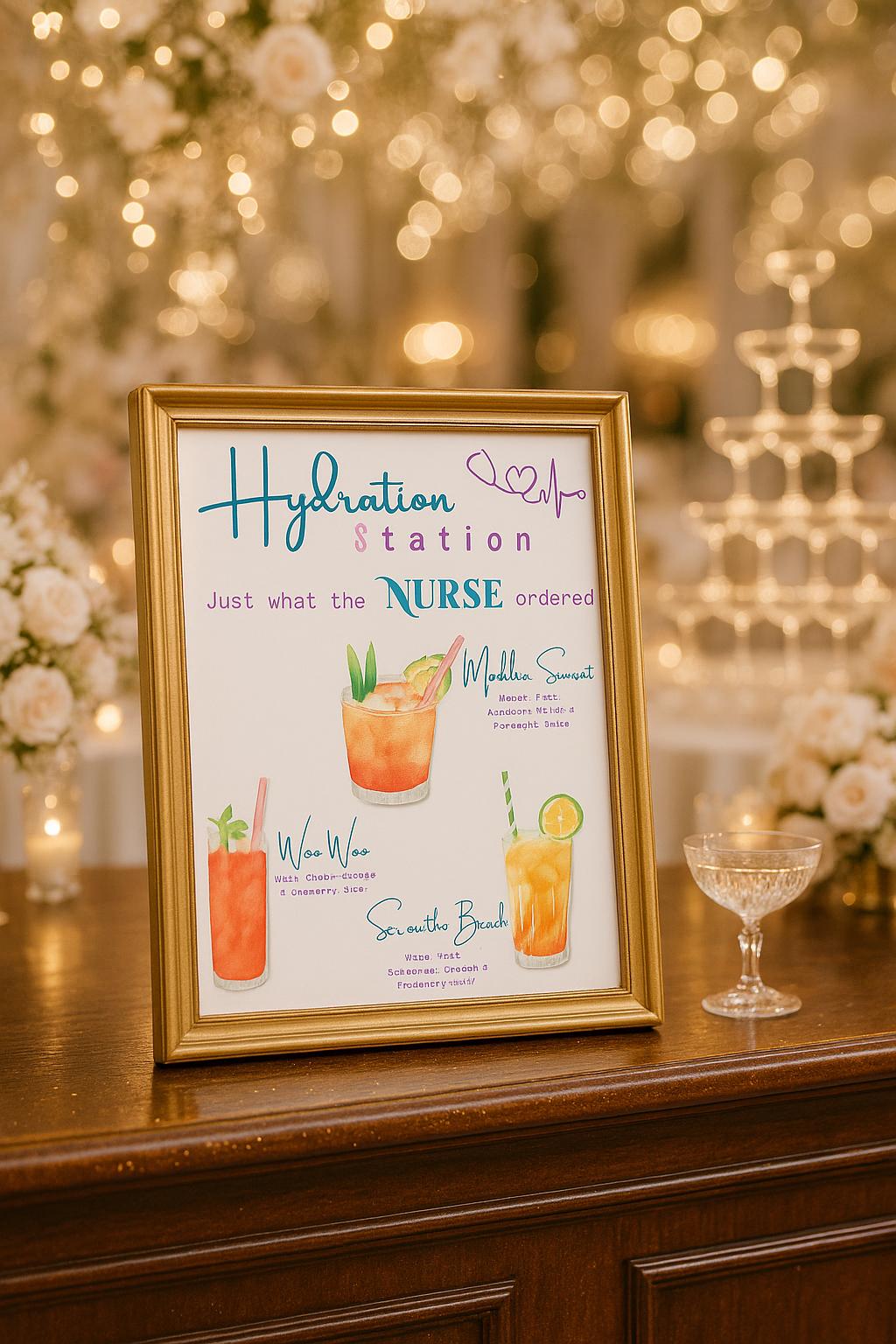 Nurse-themed Cocktail Menu | Instant Download PDF & PNG Party Hen ...