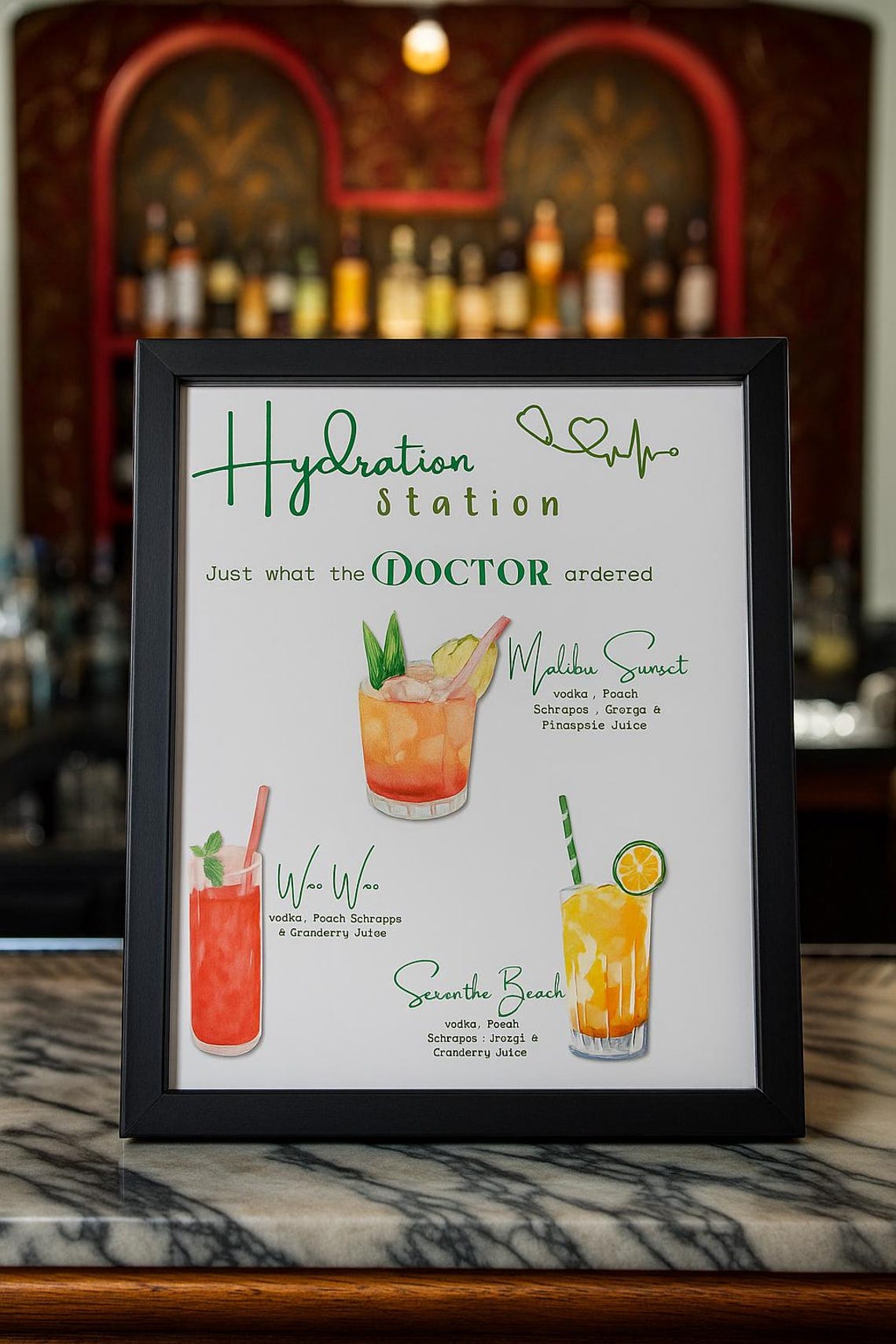 Doctor-themed Cocktail Menu | Instant Download PDF & PNG Graduation ...