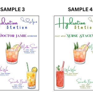 Cocktail Menu List Bar Nurse Graduation Doctor Theme Party Celebration ...