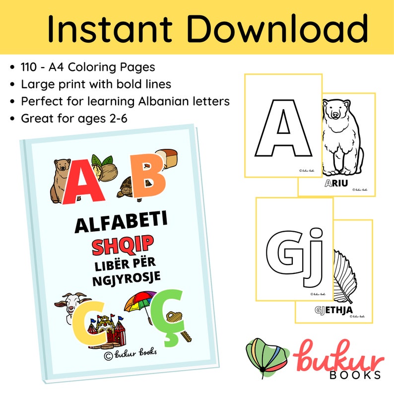 Albanian Alphabet Coloring Book - Etsy