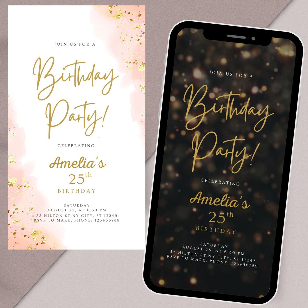 Electronic Birthday Invitation | Birthday Party Mobile Invite | Digital ...