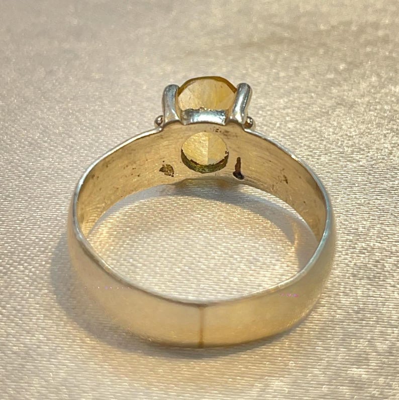 Buy Natural Citrine Silver Ring for Women, Handmade Unique Gemstone ...