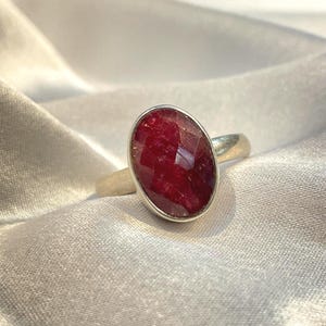 Buy Natural Ruby Ring 925 Sterling Silver, Handmade Ruby Silver Ring, Minimalist Everyday Ring ...