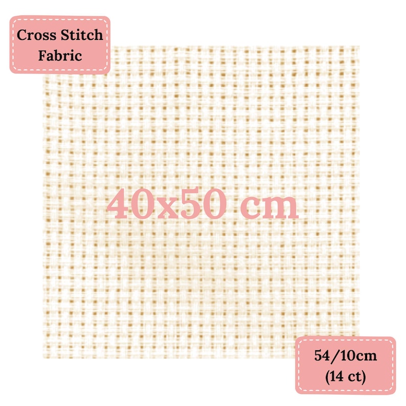 Aida 14ct Cross Stitch Fabric 40x50 Cm Ecru Cotton Cloth for Embroidery ...