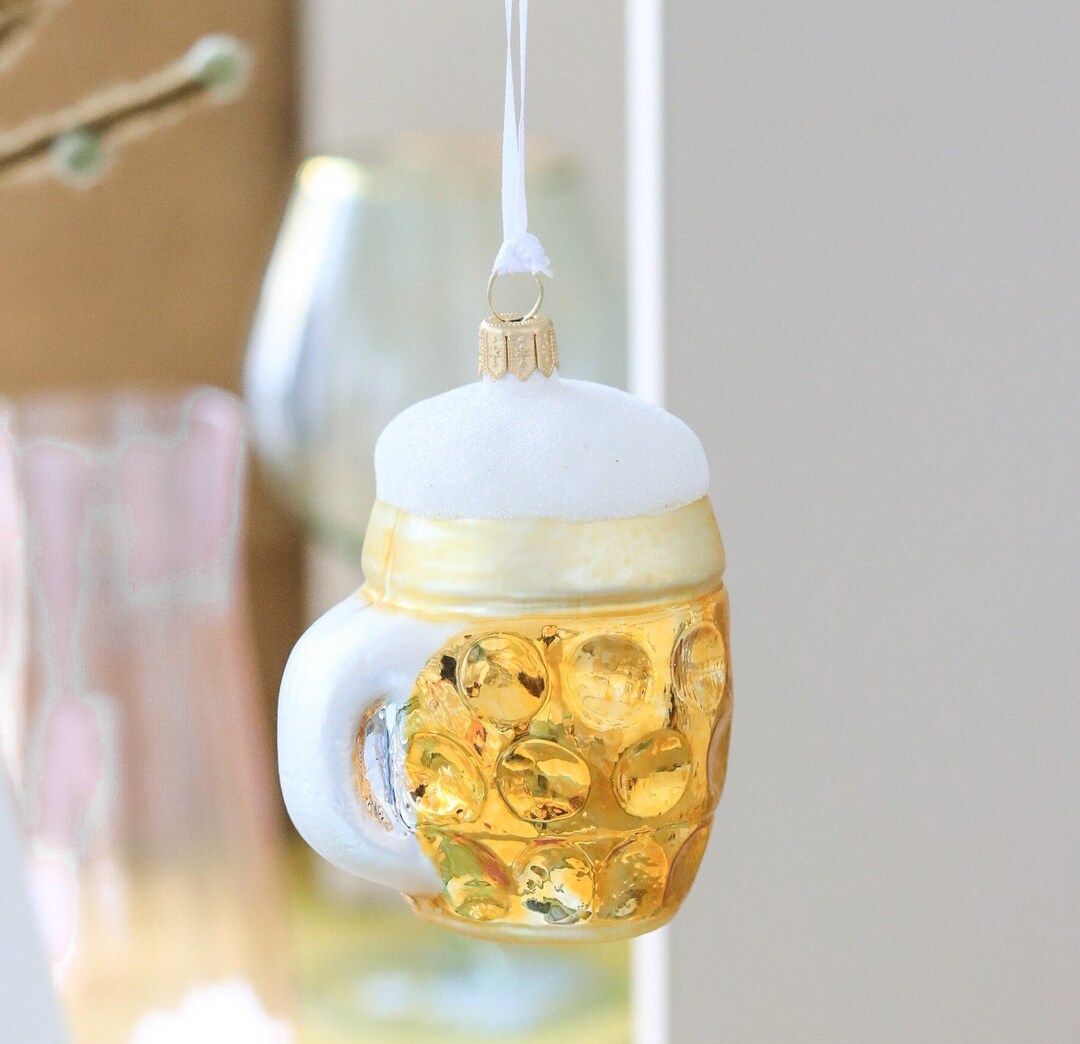 Handmade Glass Beer Pint Christmas Ornament: Czech Bohemian Glassor ...
