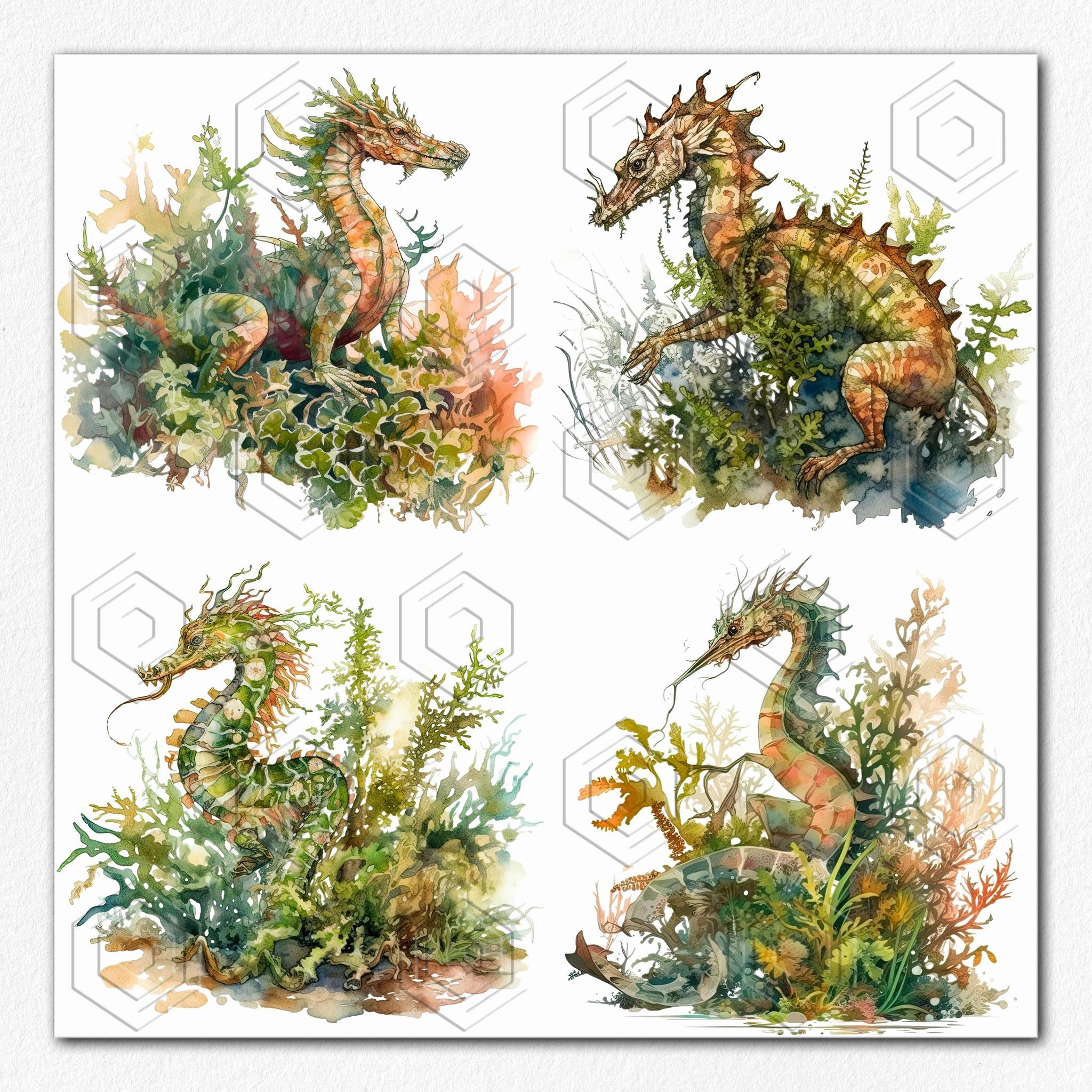 8 PNG & JPG Leafy Sea Dragon Clipart Perfect for Aquarium - Etsy