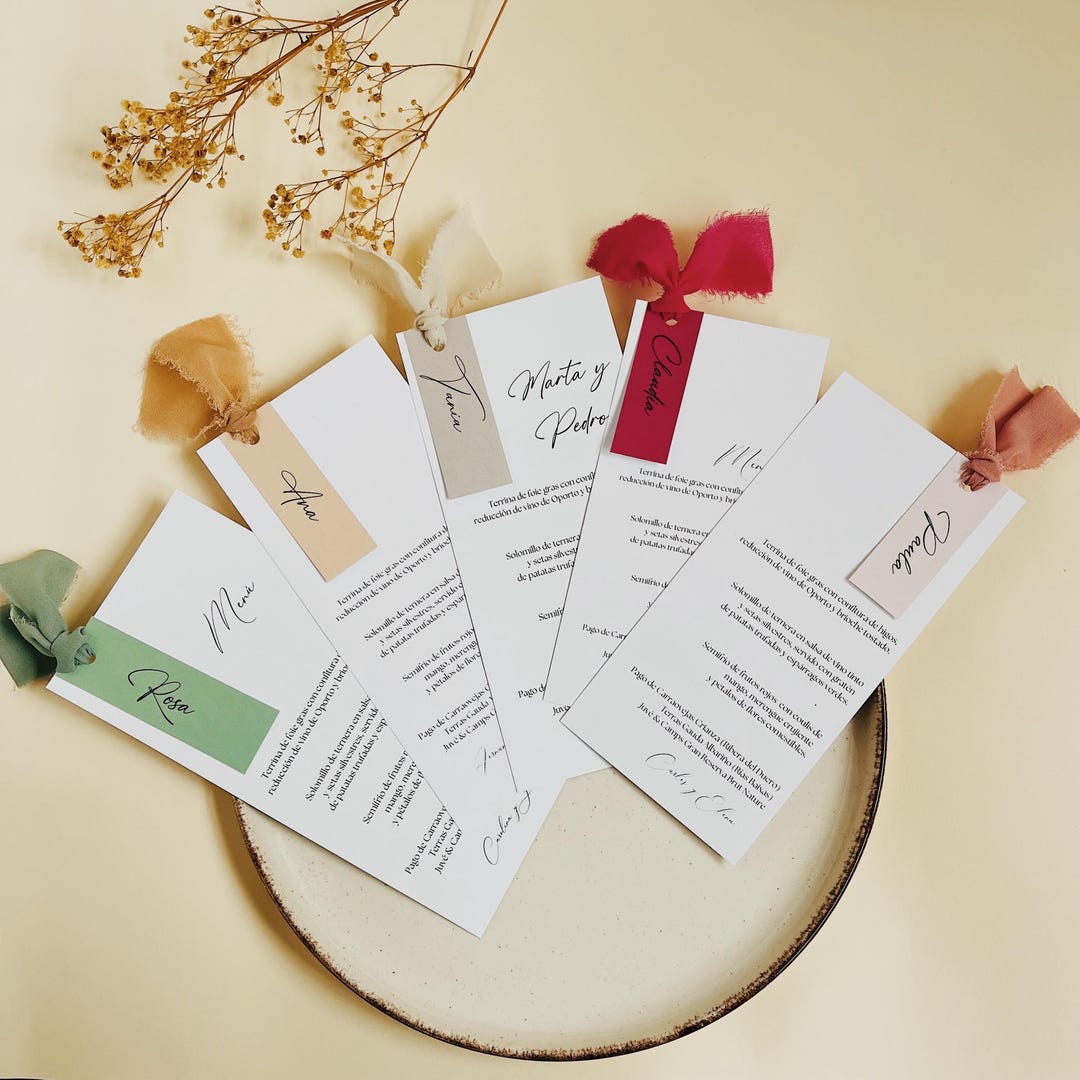 Menu Card With Personalized Name Card. Menu for Weddings and Events ...