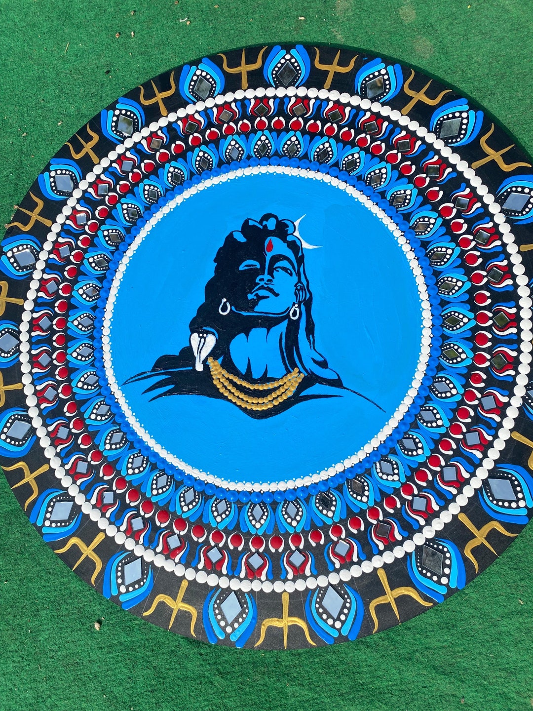 Handmade Lord Shiva Mandala Art, Size 18 Inch - Etsy UK