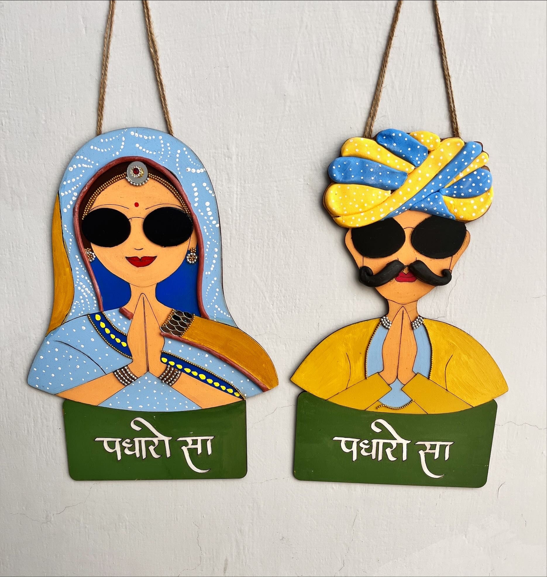 Buy Handmade Hand-painted PADHARO SA Stylish Men and Women Wooden ...