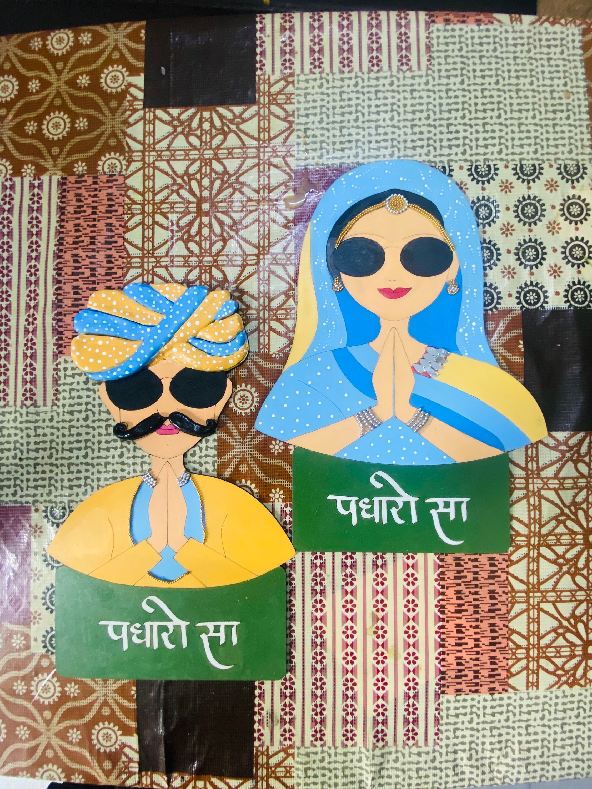 Handmade Hand-painted PADHARO SA Stylish Men and Women Wooden - Etsy ...