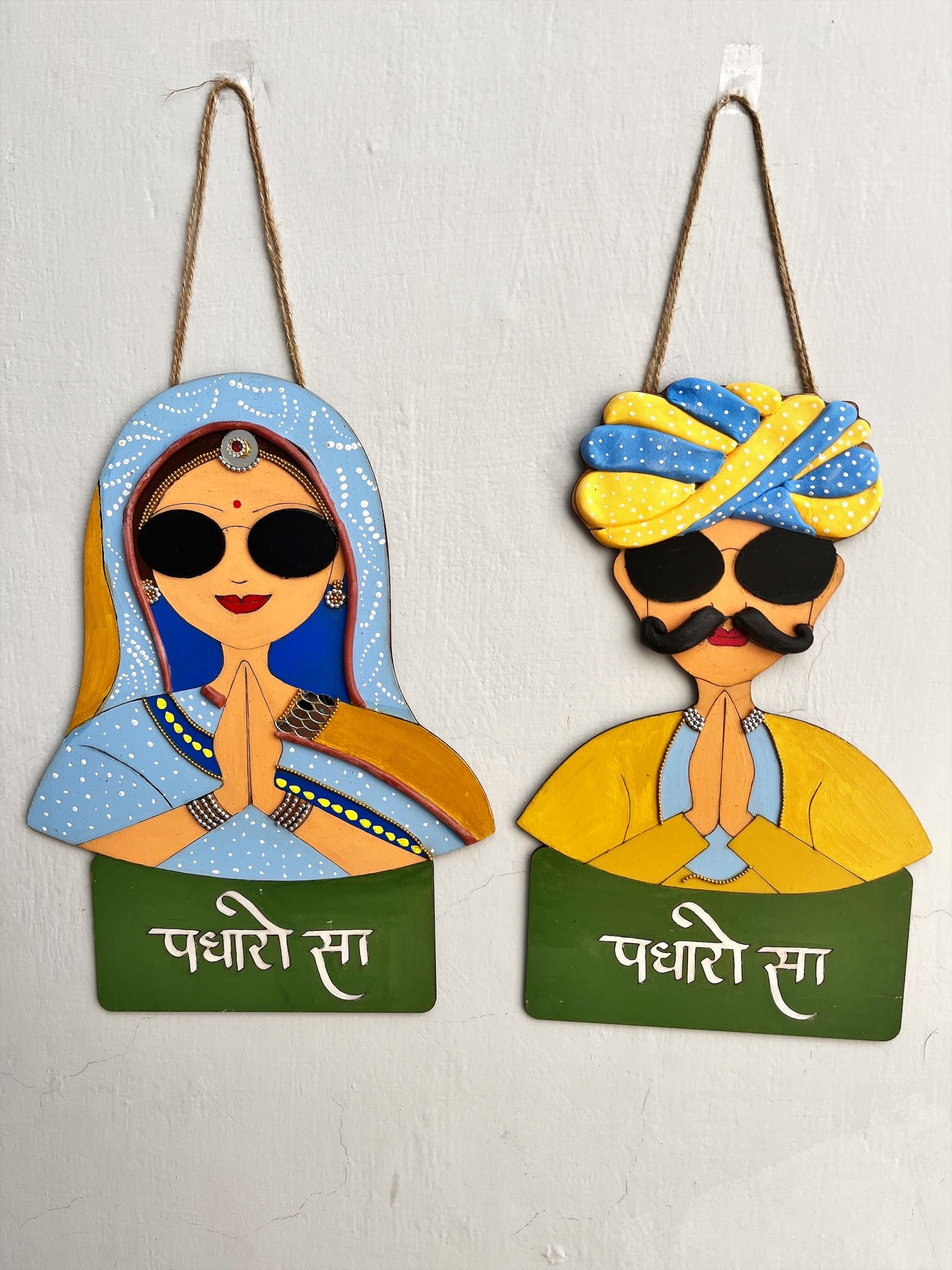 Buy Handmade Hand-painted PADHARO SA Stylish Men and Women Wooden ...