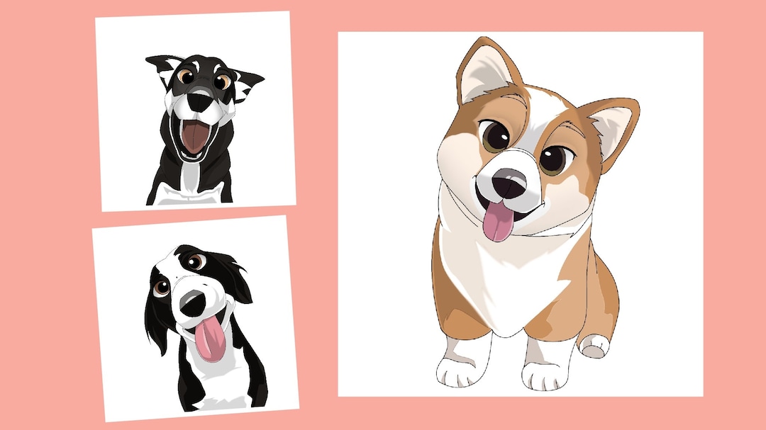 Custom Cartoon Pet Portrait From Photo, Personalized Cat Wall Art ...