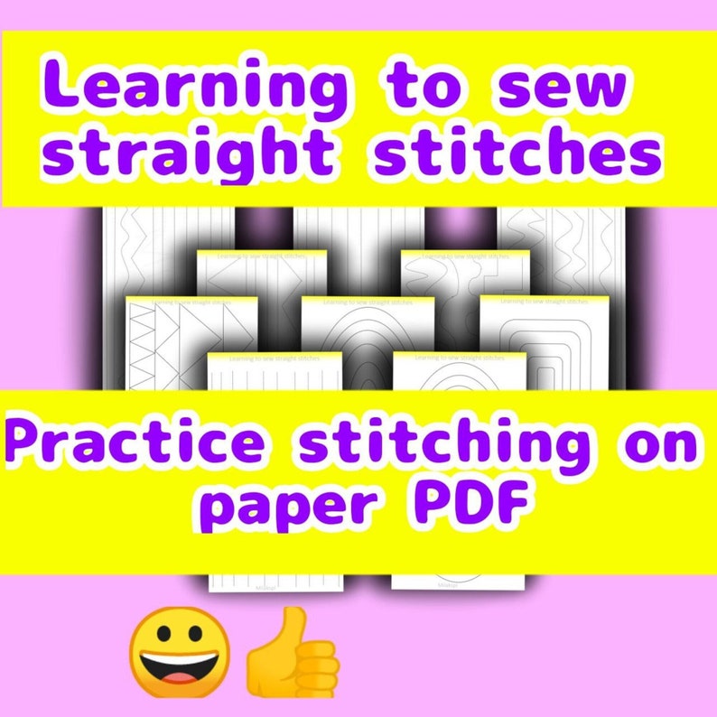 10 Pages Learn to Sew Practice Sheets Sewing Practice - Etsy