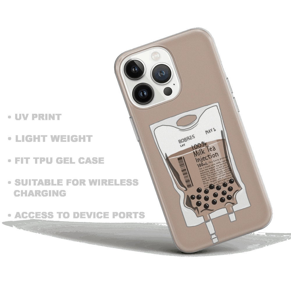 Bubble Milk Tea Phone Case Milk Tea Cover for iPhone 14 13 12 - Etsy