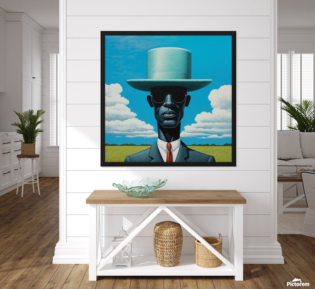 Surreal Black African Man Art Print: Modern AI Portrait on Canvas - Etsy
