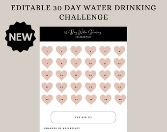 30 Day Water Drinking Challenge - Etsy