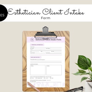 Esthetician Client Intake Form|editable Canva Template|skincare History Sheet|medical Consent ...