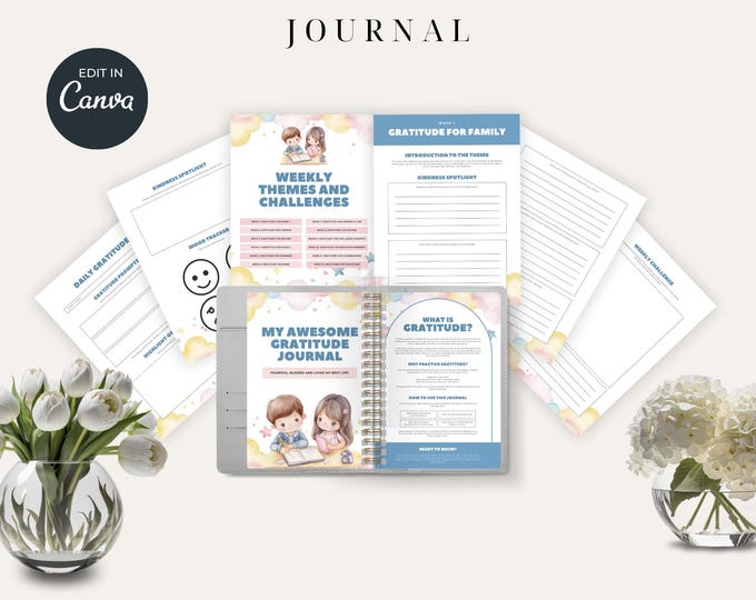 Printable Kids Gratitude Journal | Gratitude Journals for Boys and ...