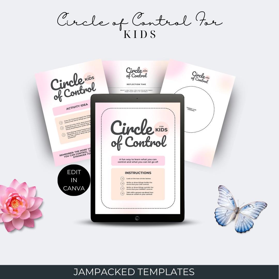 Circle of Control Worksheet for Kids – SEL Printable & Editable Canva ...