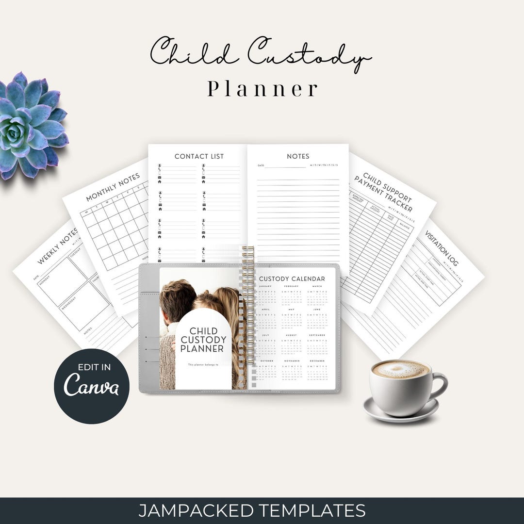 Child Custody Planner Template Printable|divorce Co-parenting Planner ...