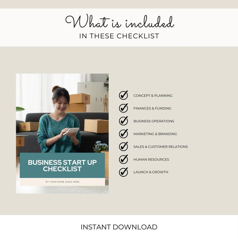 Business Start-up Checklist|editable Canva Template|entrepreneur ...