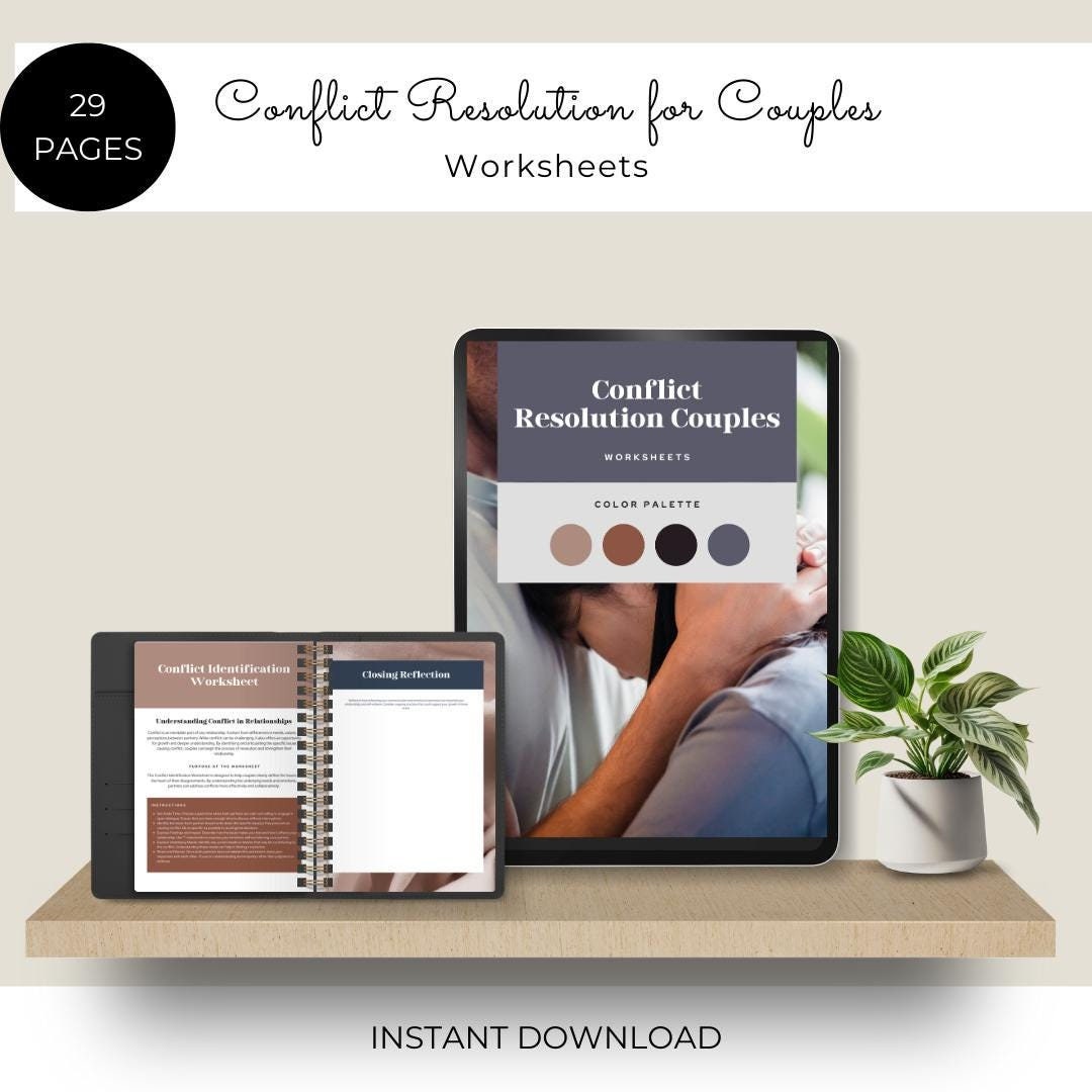 Conflict Resolution Worksheets|editable Canva Templates|couples ...