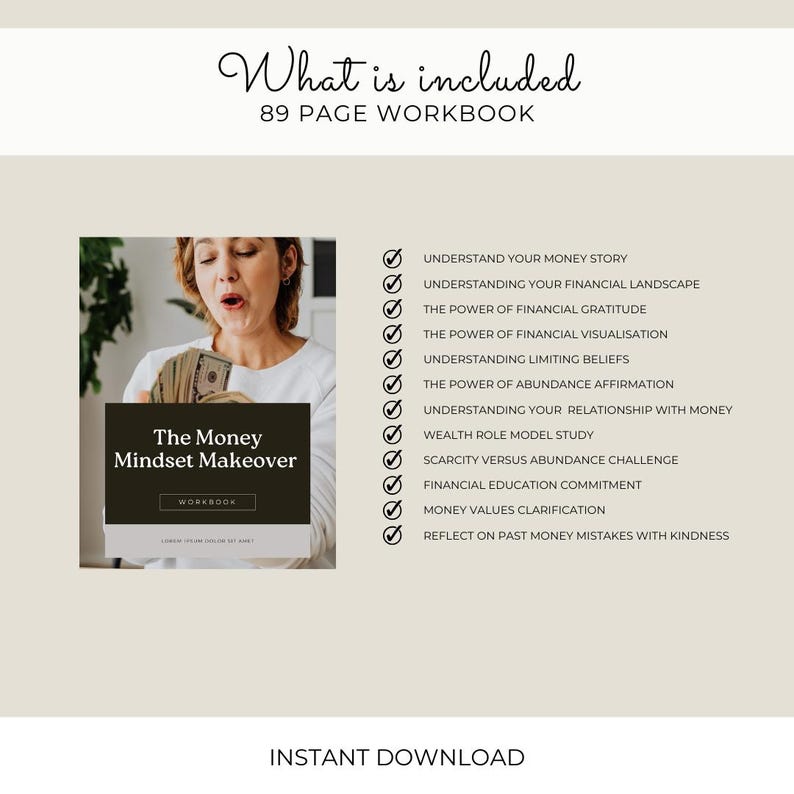 Money Mindset Workbook Template|printable Workbook|financial Goals ...