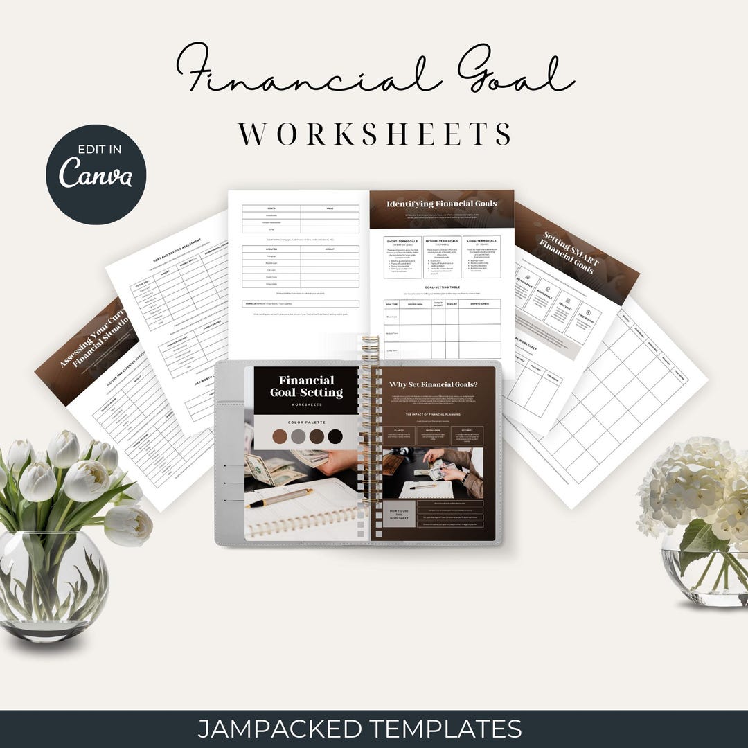 Financial Goal Setting Worksheets|22-page Budget Planner | Printable ...