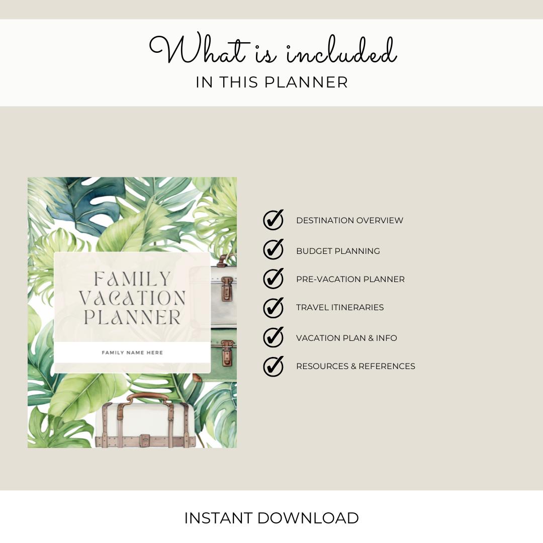 Family Vacation Planner|editable Canva Template|budget Planning|travel ...