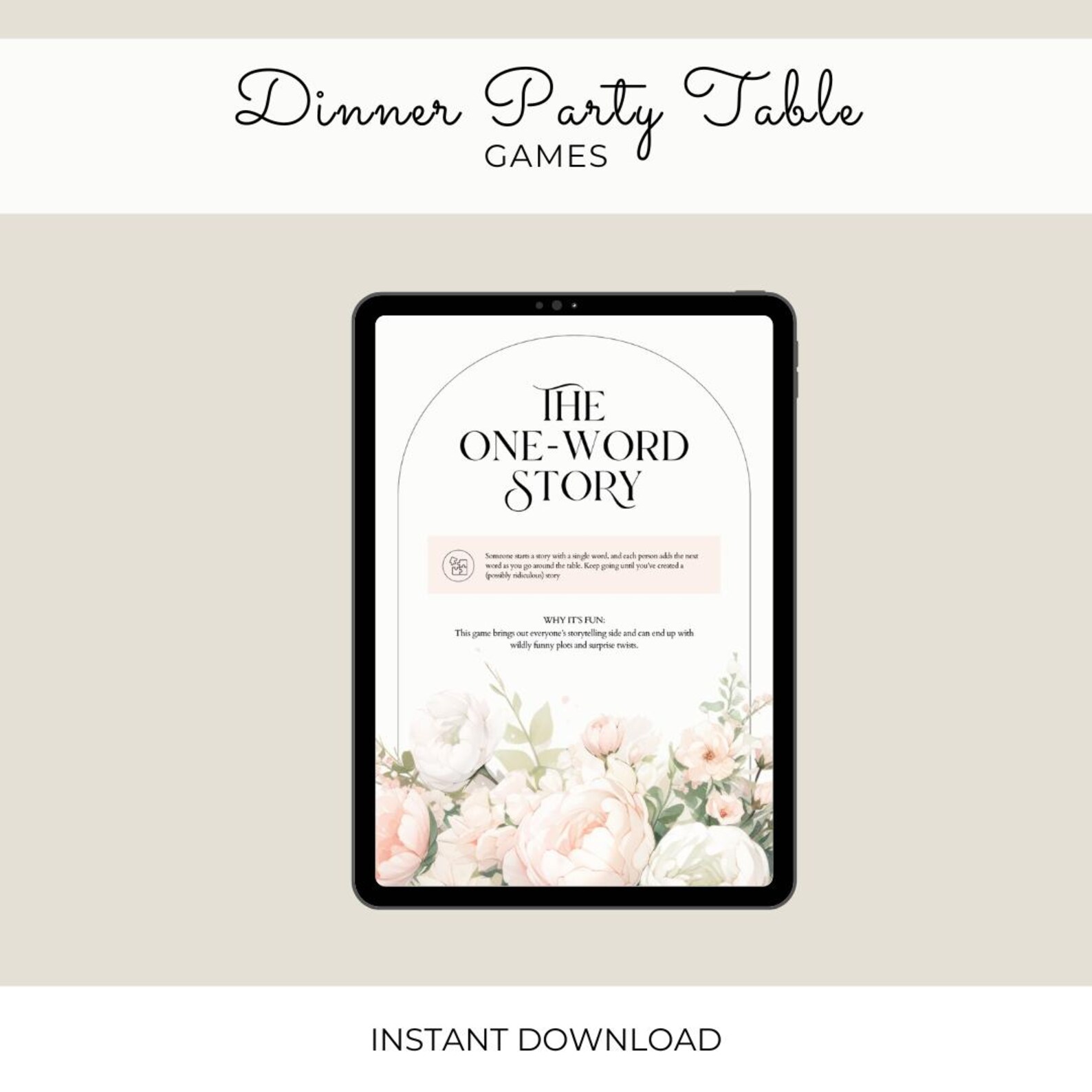 Dinner Party Table Games Printable, Fun Games for Dinner Parties, Party ...