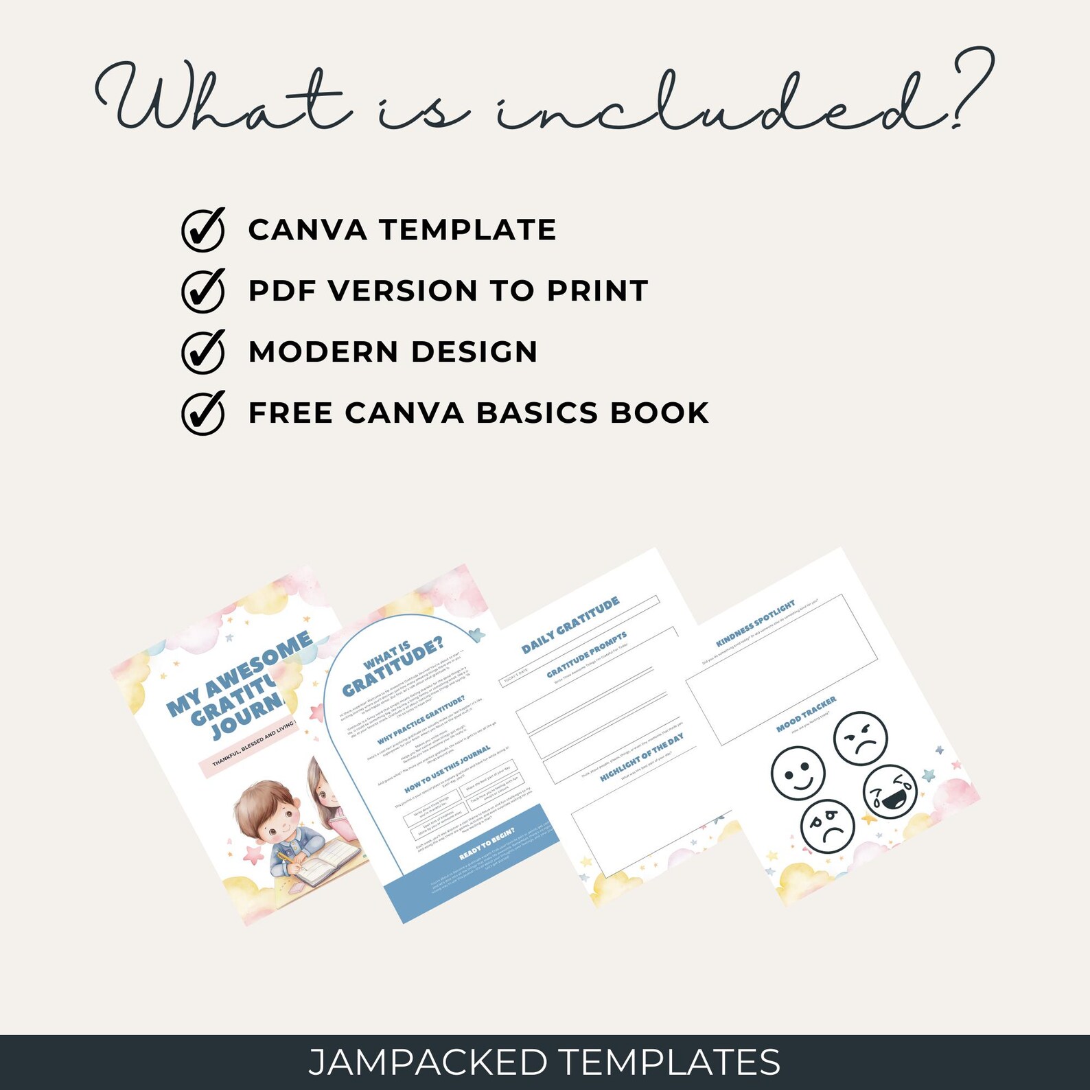 Kids Gratitude Journal | Printable Daily Reflection, Mindfulness (canva ...