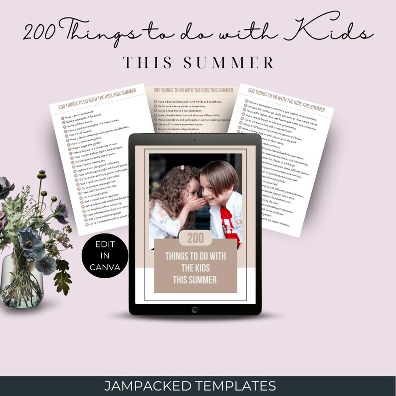 200 Things to Do With Kids This Summer | 8-page Printable PDF + Canva ...