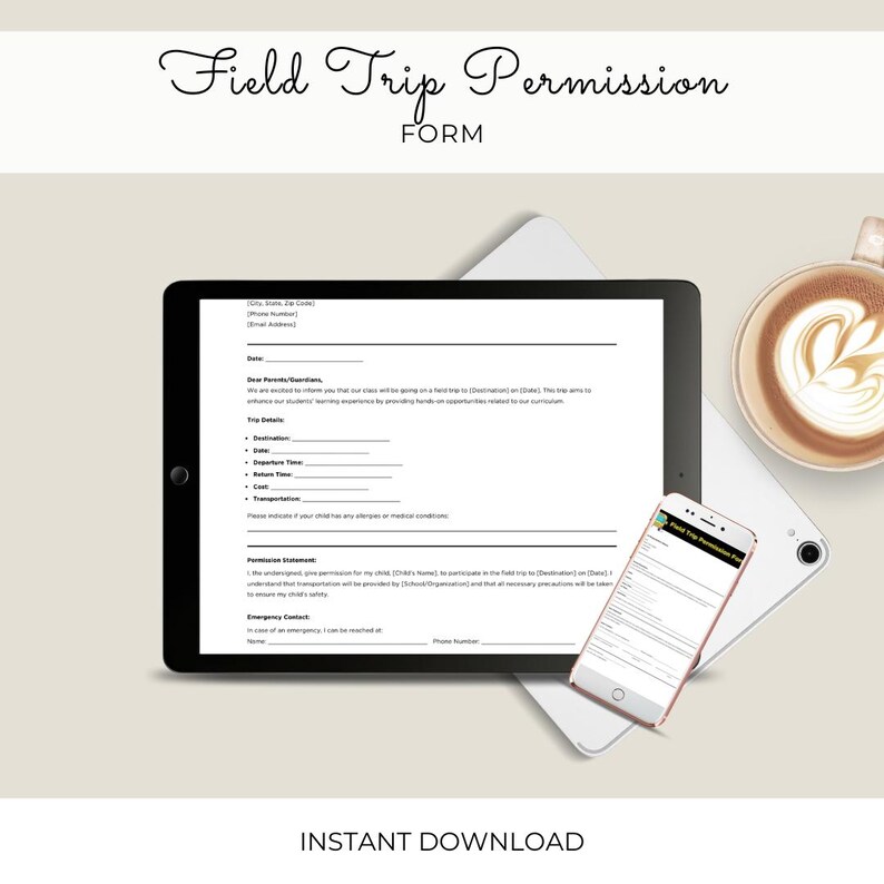 Field Trip Permission Form|editable Canva Template|school Trip Consent ...