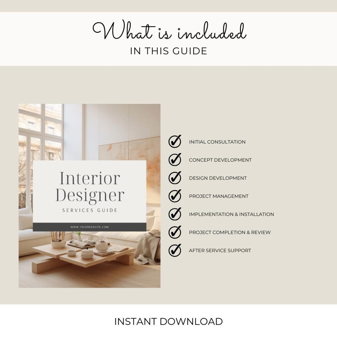 Interior Design Services Guide|editable Canva Template|client ...