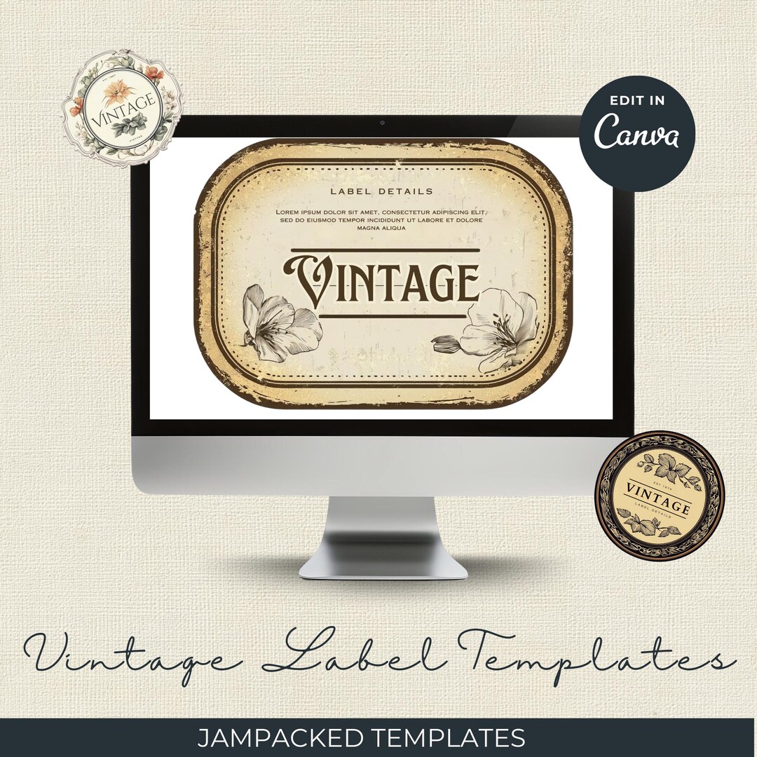 Vintage Label Templates|printable Antique Branding Labels|editable ...