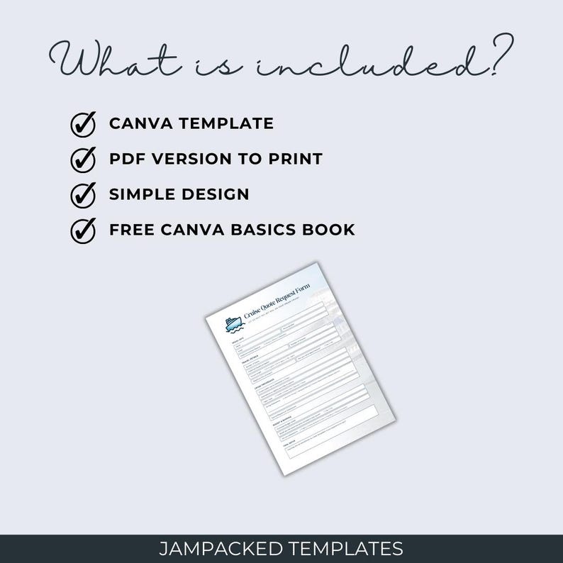 Cruise Quote Request Form, Editable Canva Template, Travel Agent PDF ...