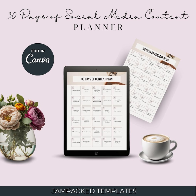 30 Day Content Planner - Etsy