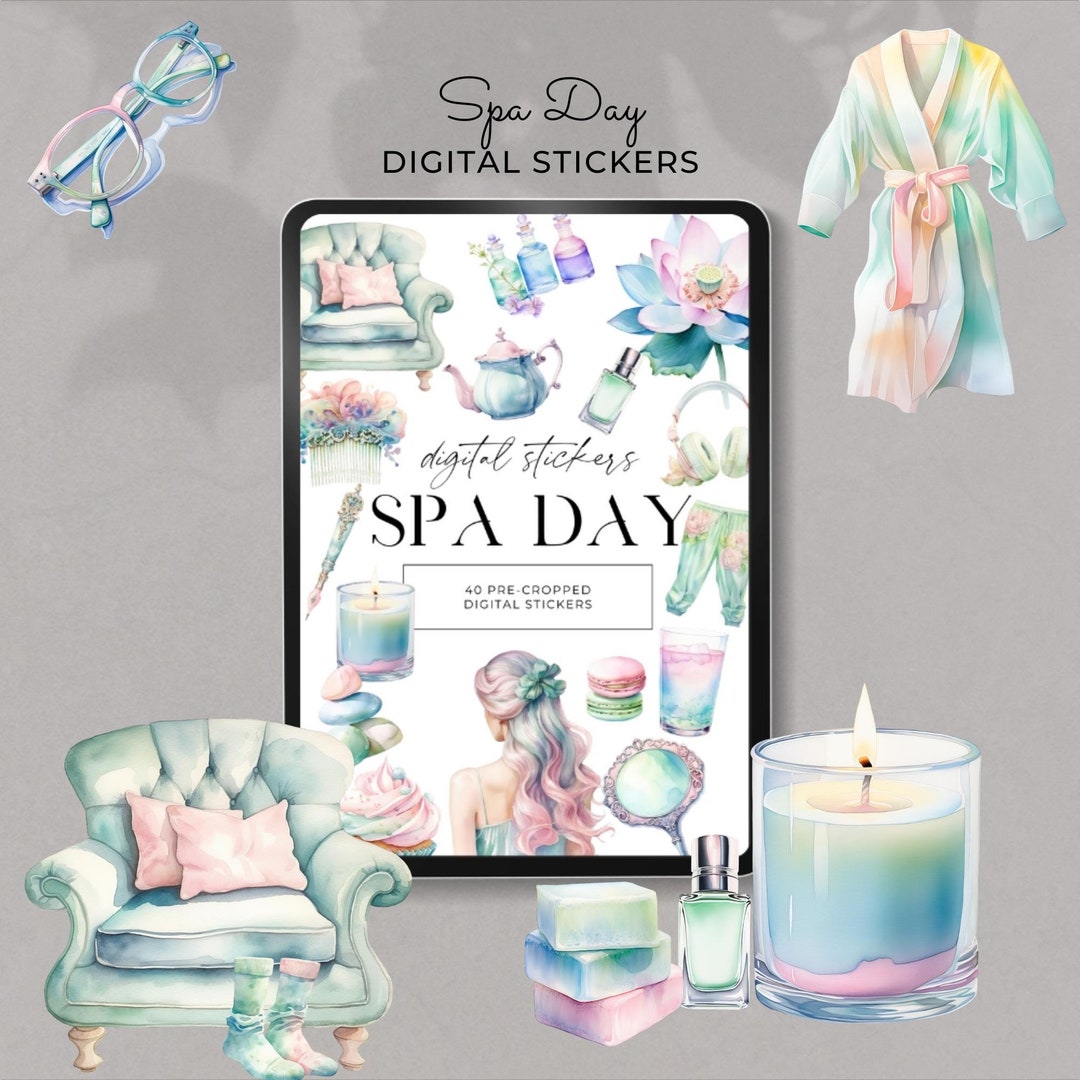 Spa Day Digital Planner Stickers,sticker Book, Goodnotes Stickers, Spa ...