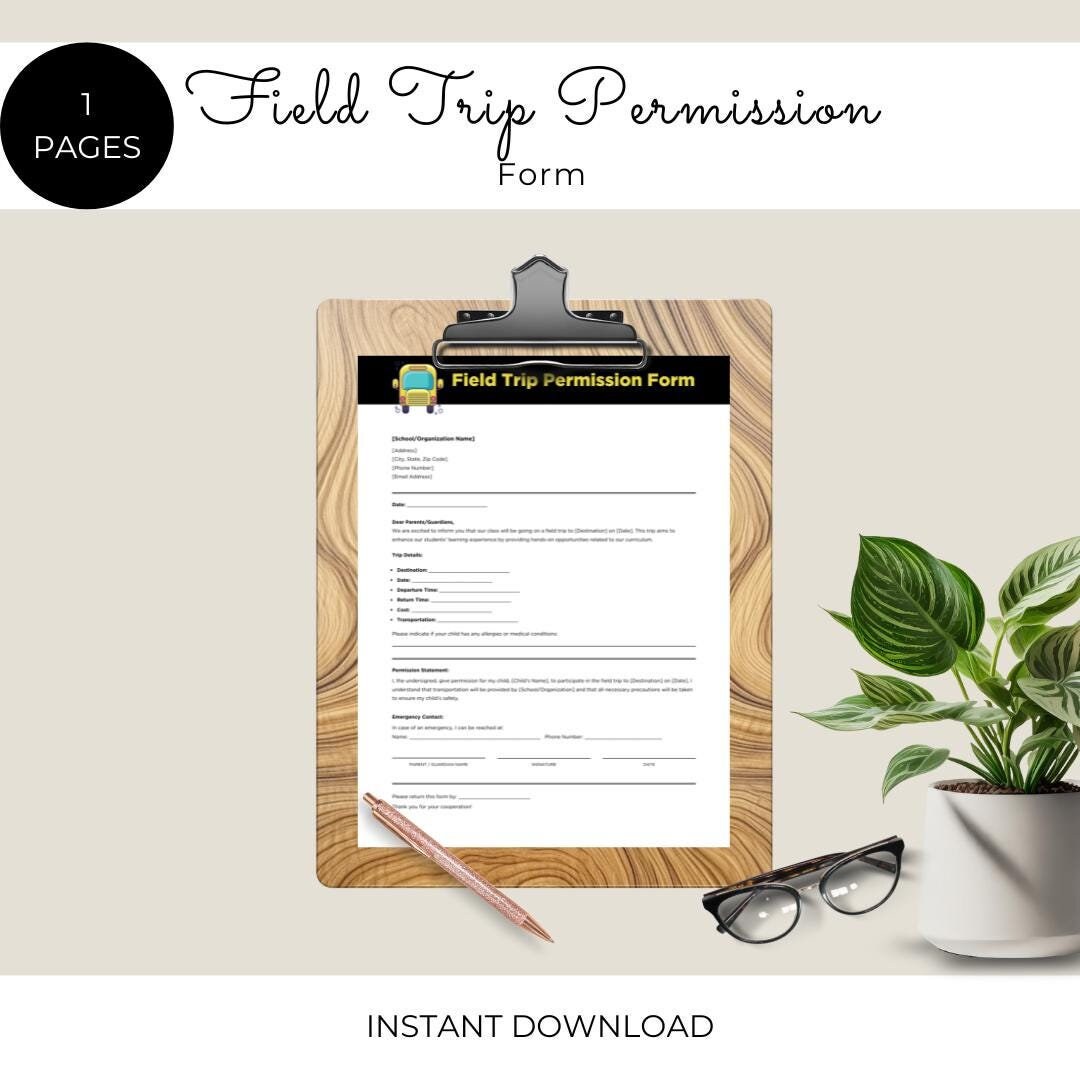 Field Trip Permission Form|editable Canva Template|school Trip Consent ...