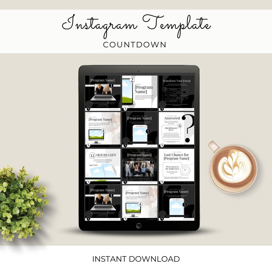 Instagram Countdown Templates | Editable Social Media Graphics (digital ...