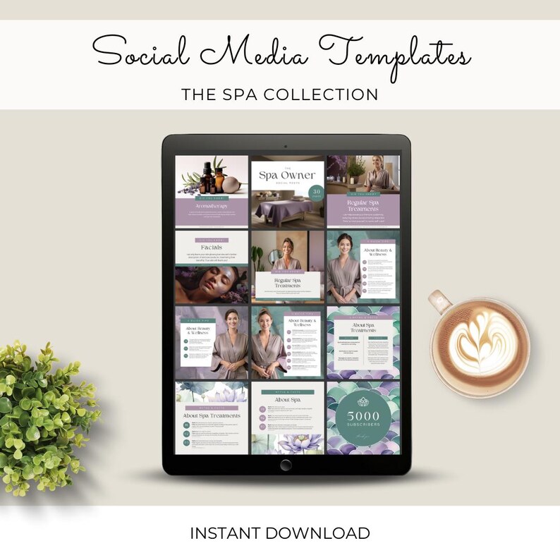 Social Media Spa Templates|editable Canva Posts|wellness Tips Content ...