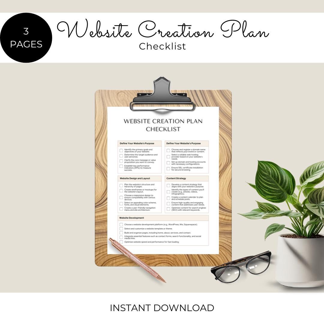 Website Creation Checklist|editable Canva Template|small Business ...